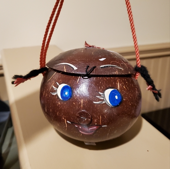 Vintage | Bags | Vintage Coconut Anthropomorphic Face Purse | Poshmark